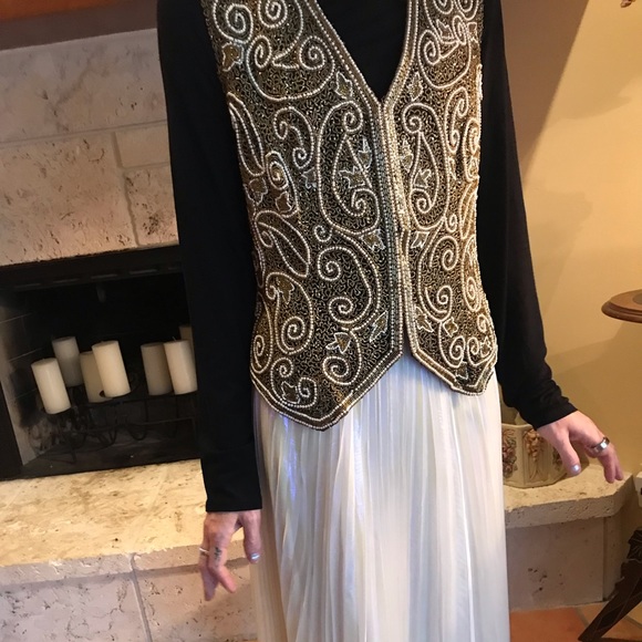 Cache | Tops | Cache Silk And Beaded Top | Poshmark